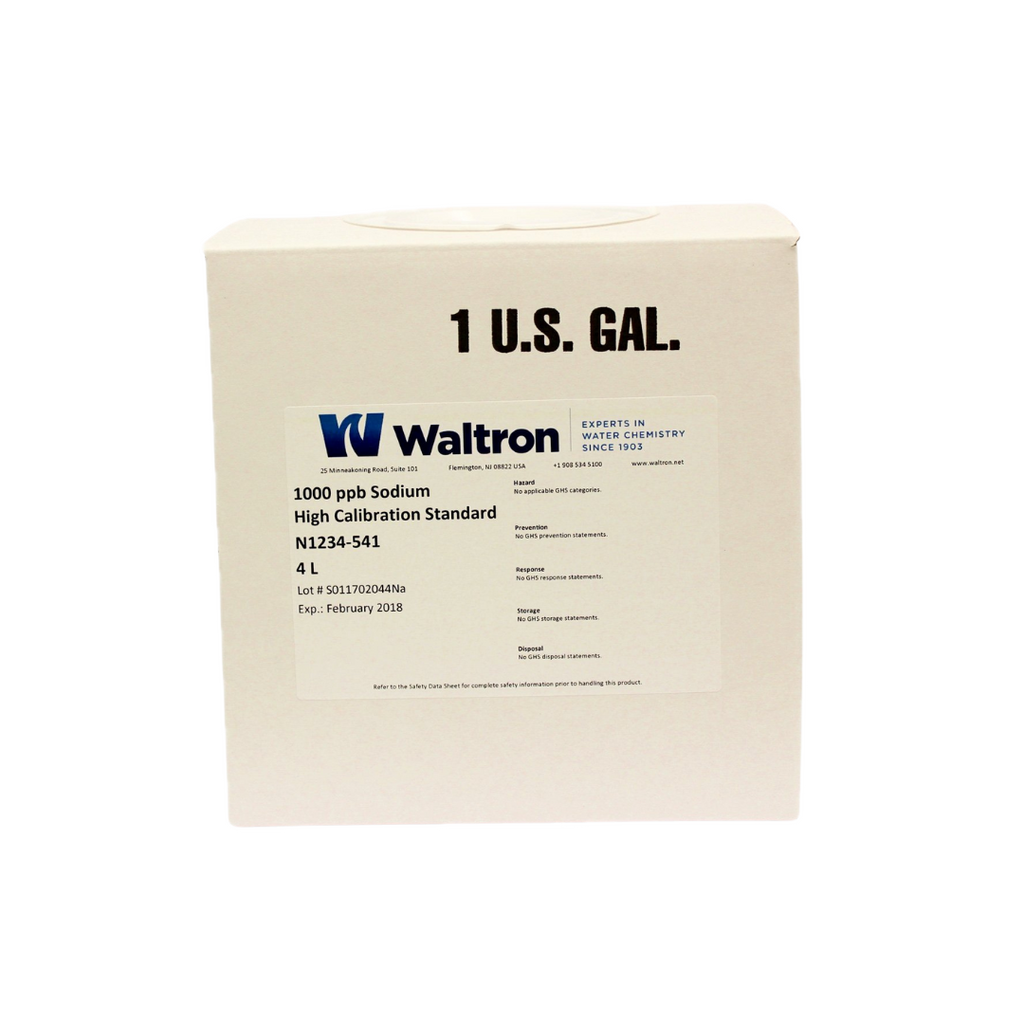 Sodium High Calibration Standard, 1000ppb, Red, 1 Gal/4L Cube – Waltron ...