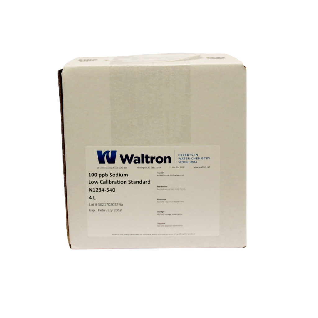 Sodium Low Calibration Standard, 100ppb, 1 Gal/4L Cube – Waltron Shop