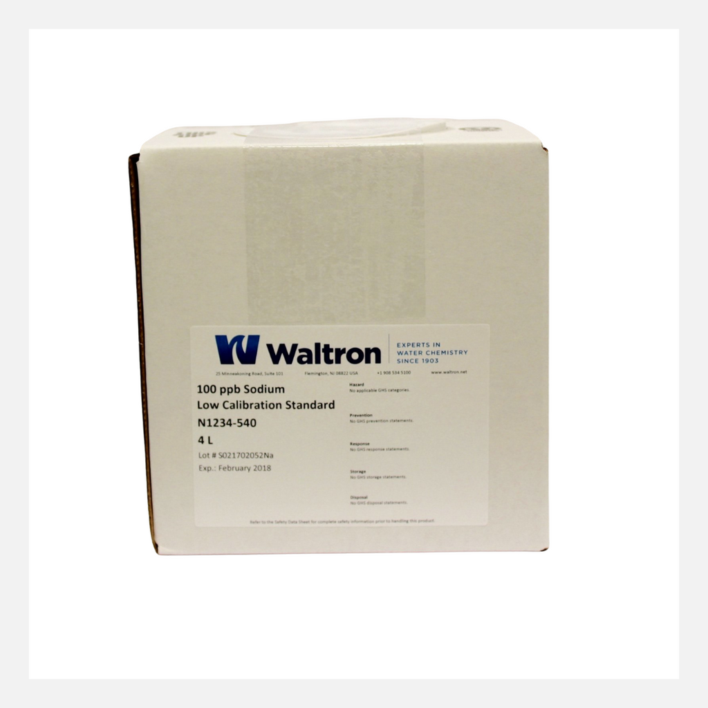 Sodium Low Calibration Standard, 100ppb, 1 Gal/4L Cube – Waltron Shop