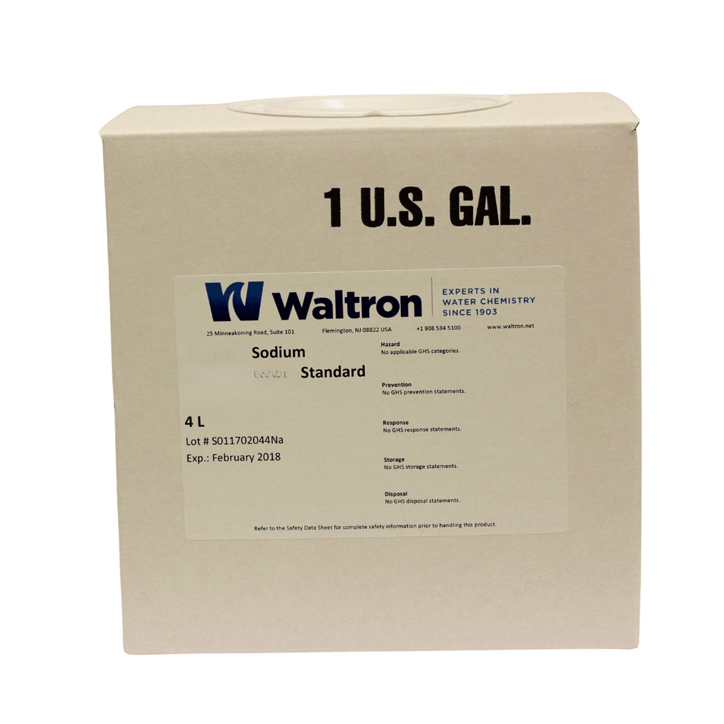 Sodium Calibration Standard, 50ppb, 1 Gal/4L Cube – Waltron Shop