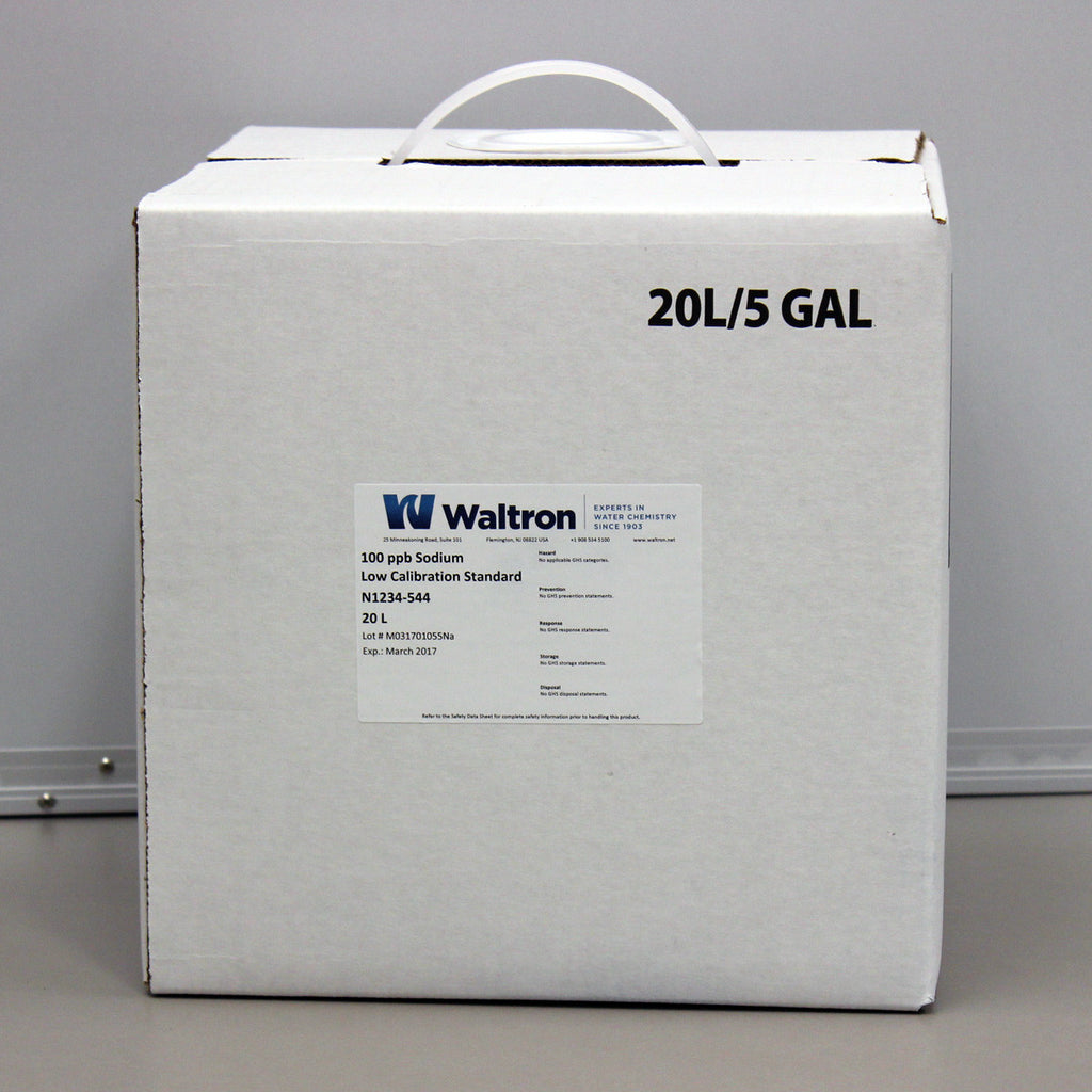 Sodium Low Calibration Standard, 100ppb, 5 Gal/20L Cube – Waltron Shop