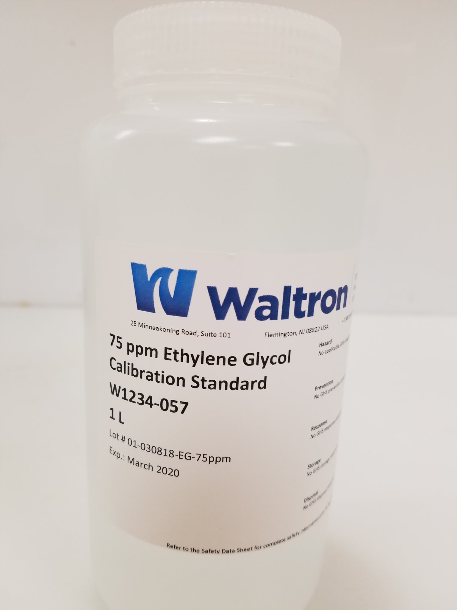 Ethylene Glycol Calibration Standard, 75 ppm, 1L – Waltron Shop